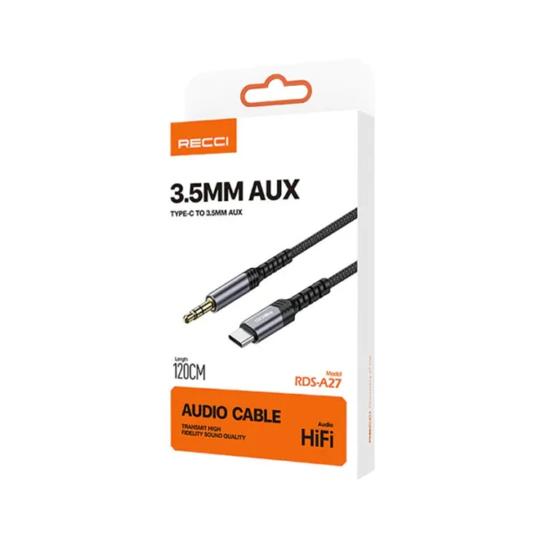كابل صوت من Recci Type-C إلى 3.5 مم AUX – بتاع موبيلات